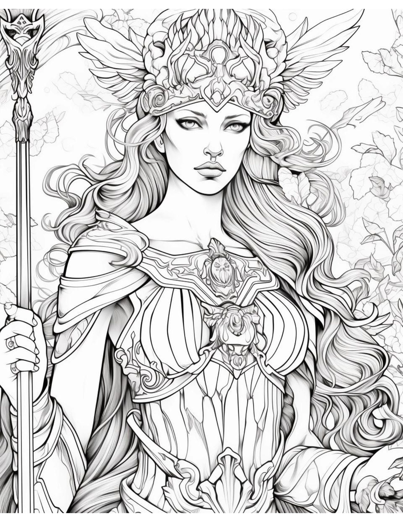 Mythical Realms: A Coloring Adventure - Printable Adult Coloring Pages ...