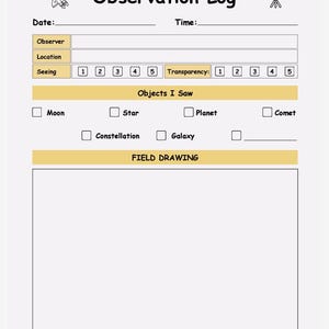 Astronomy Logbook for Kids ~fun Printable Journal ~digital Download ...