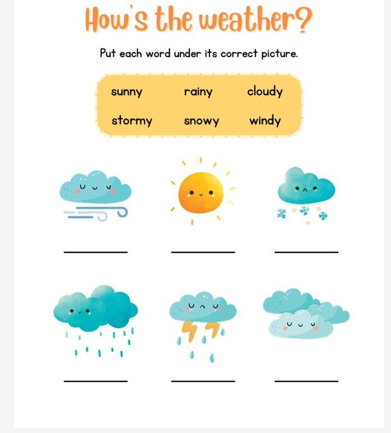 Weather Wonders: Exploring Seasons and Temperatures - A Fun Workbook for Kids!~digital Download ...