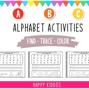 Alphabet Activity Book for Kids - Fun Find~trace and Color PDF - 26 ...