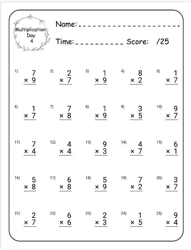 Fun Multiplication Workbook for Kids~ Math Practice ~for Ages 6-10~ 110 ...