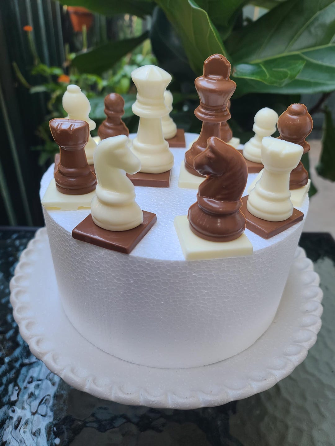 Edible Chess Set – Milk, White, Dark Chocolate Pieces, Cake Topper - Etsy