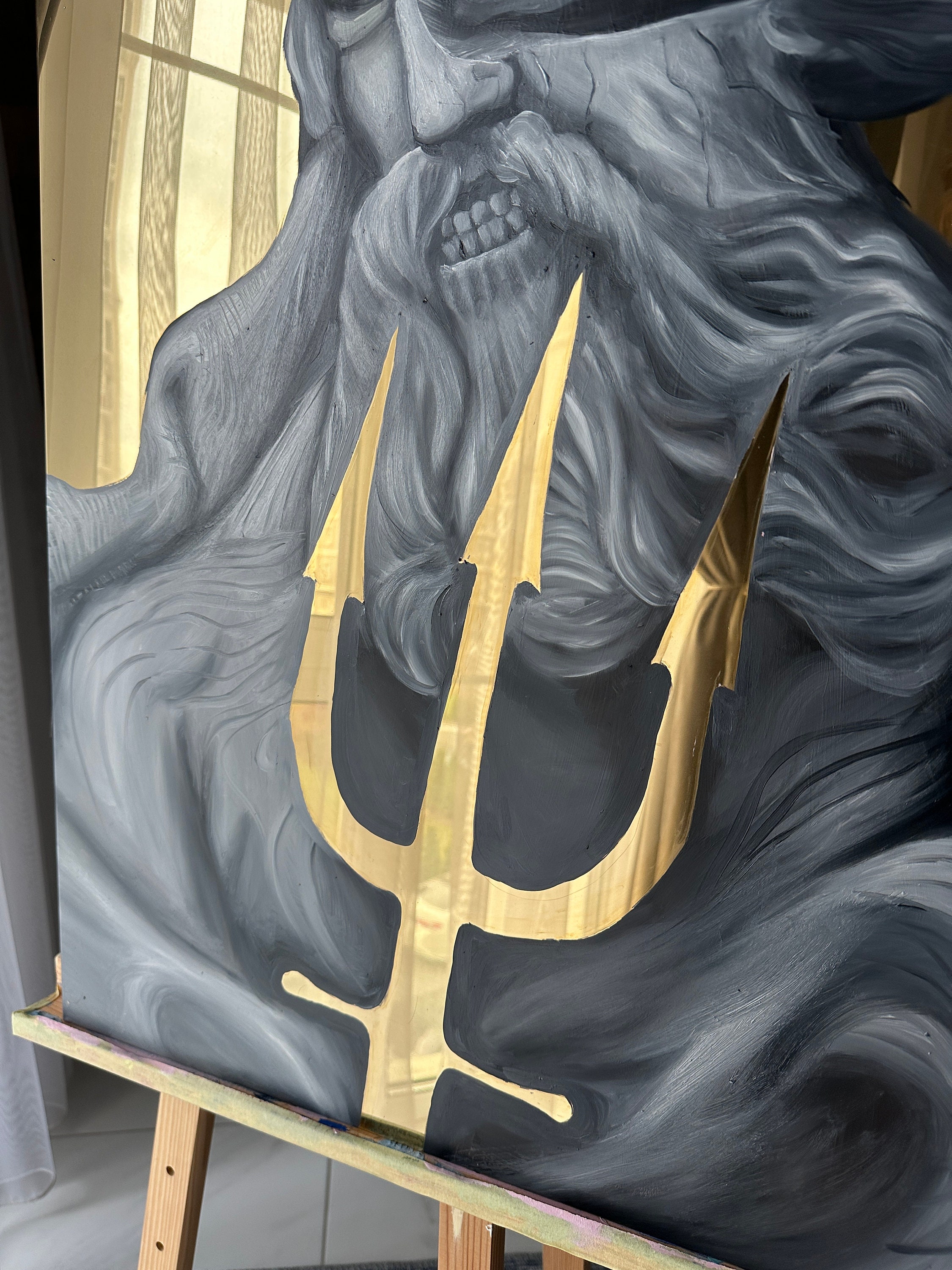 Luxury Gold Apartment Decor - God of Olympus Oil Painting on Metal ...