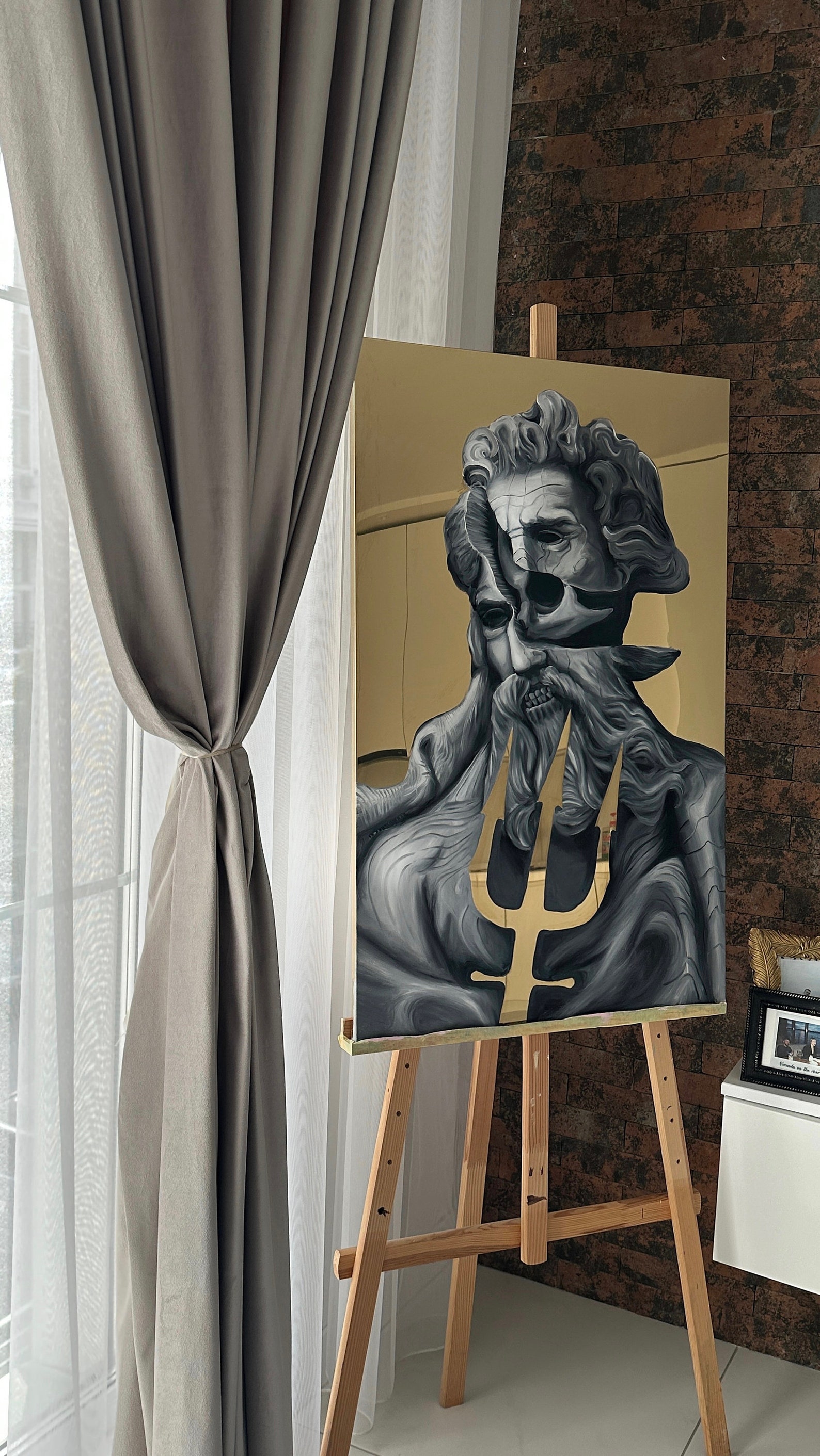 Luxury Gold Apartment Decor - God of Olympus Oil Painting on Metal ...