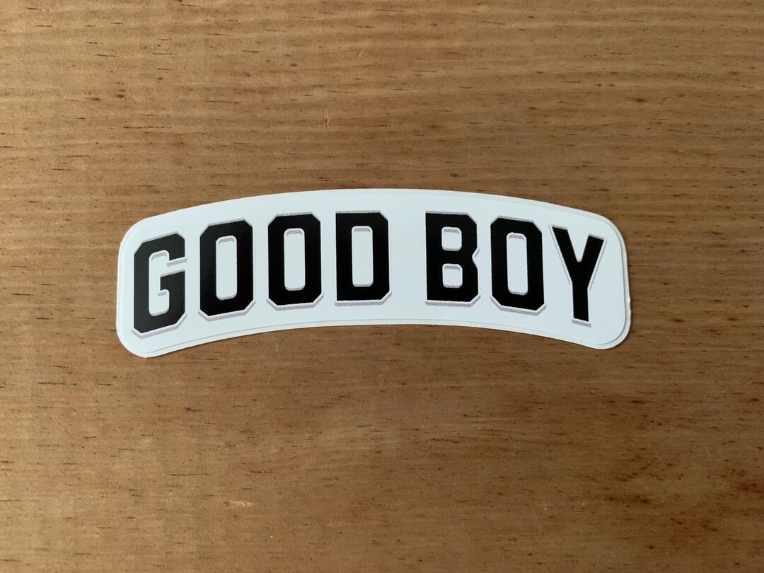 GOOD BOY Sticker, Varsity Text Sticker, Queer Sticker, Vinyl Sticker ...