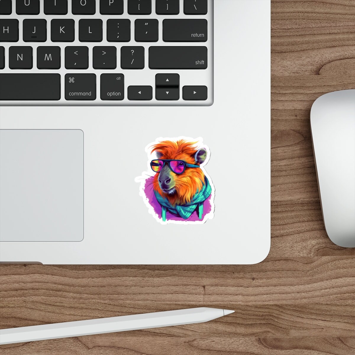 Capybara Sticker, Cute 90s Sticker, Neon Colors, Capybara With Mullet ...