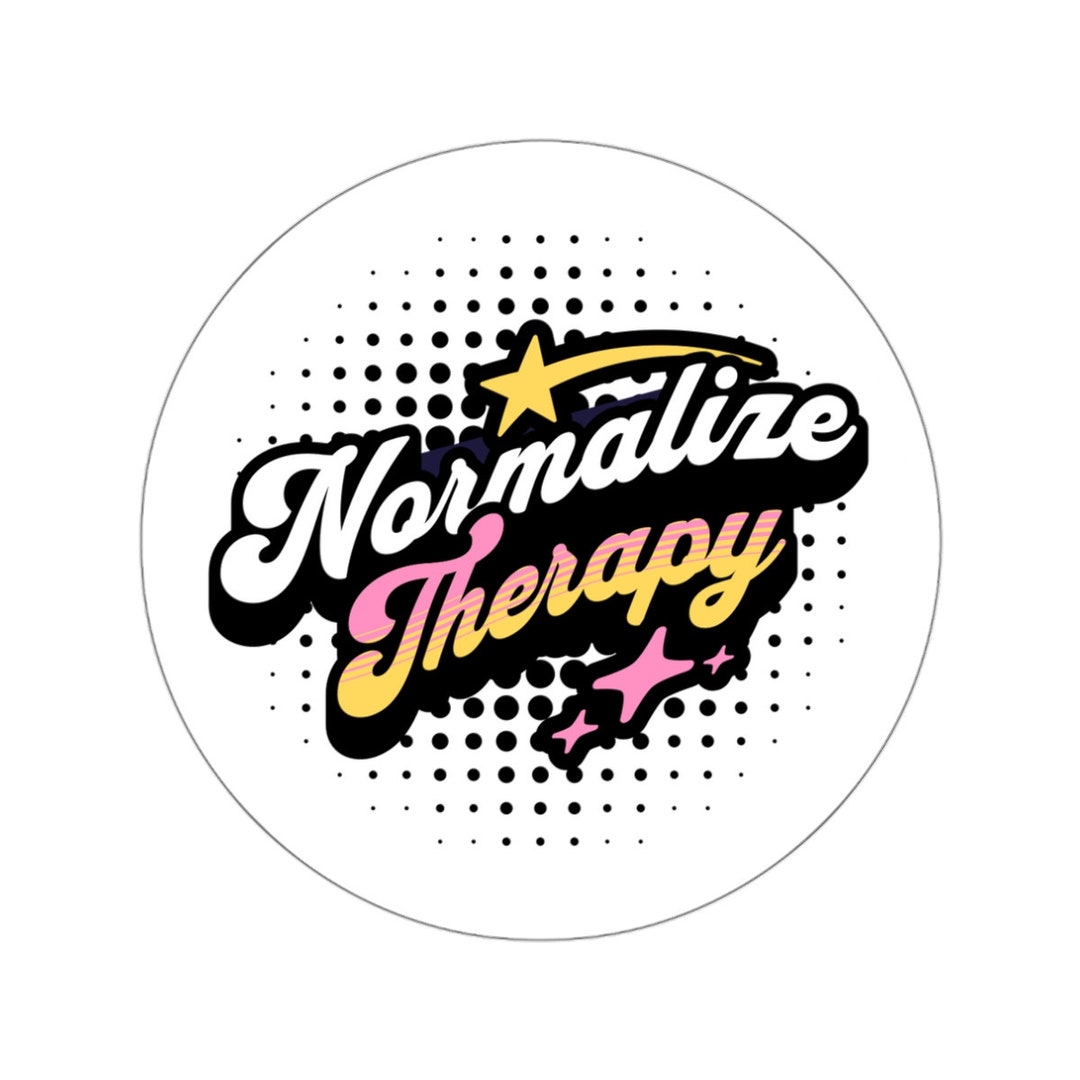 NORMALIZE THERAPY Sticker, Retro Vintage Sticker, Gift for Therapist ...