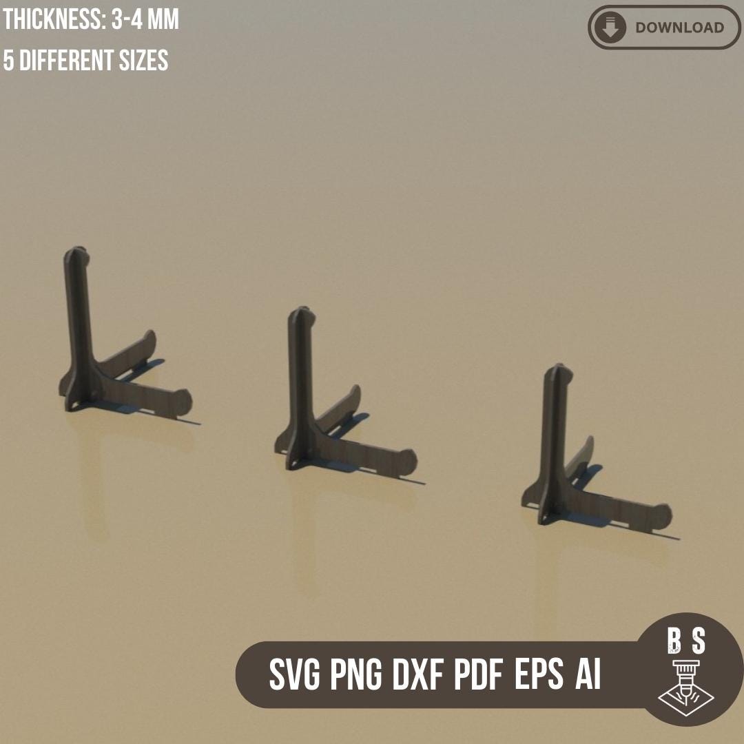 Easel Stand Laser Cut Files, 5 Sizes, Svg, Png, Dxf, Pdf, Ai, Eps - Etsy UK