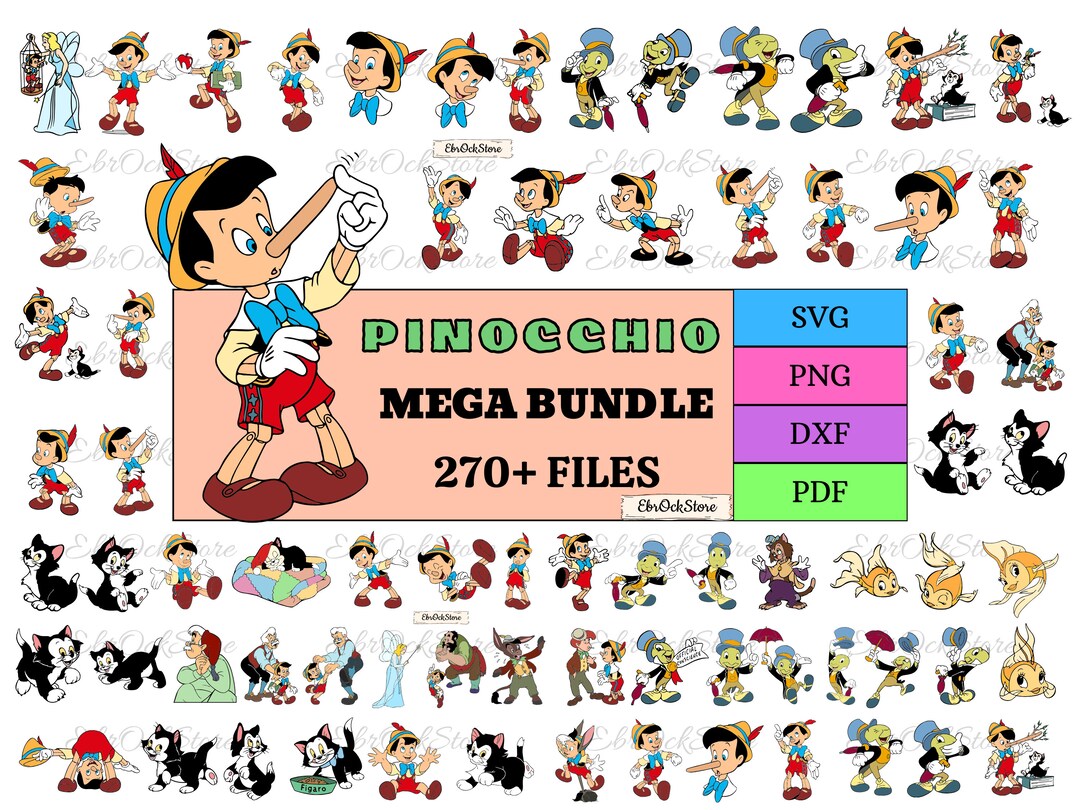 Pinocchio Clipart Bundle, Pinocchio Svg Cut Files for Cricut, Pinocchio ...