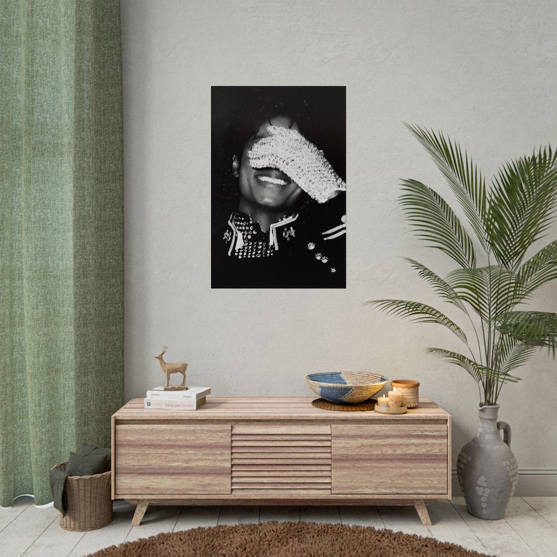 Michael Jackson Smiling Poster Aesthetic Black and White Wall Art King ...