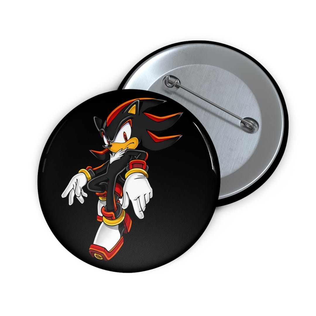 Shadow the Hedgehog Custom Pin Buttons, Metal Pin With Safety Backing ...