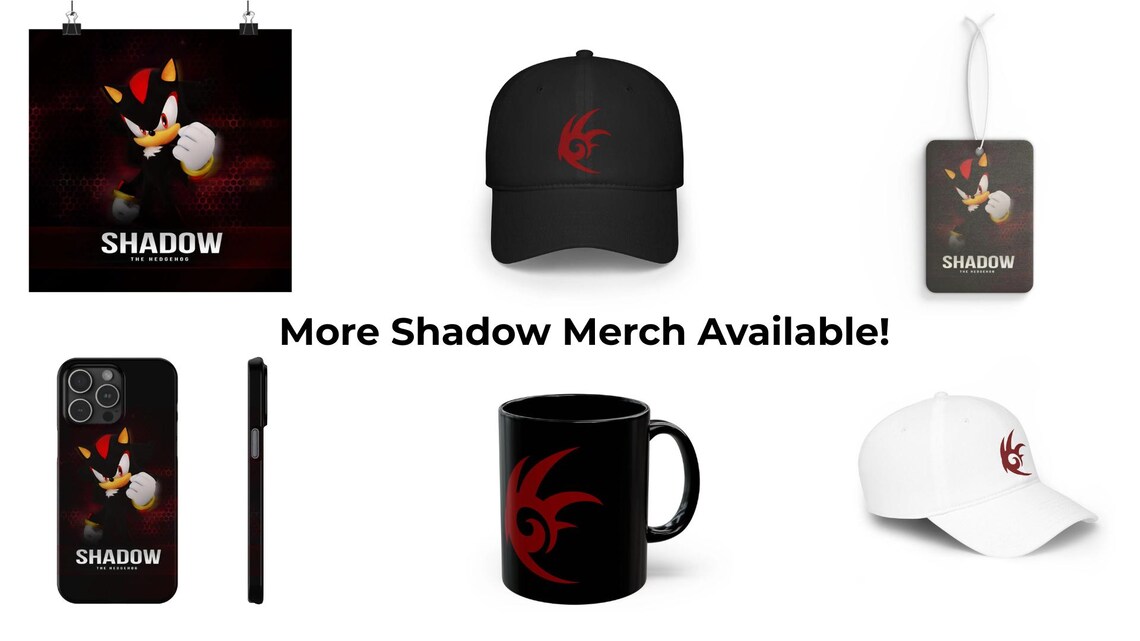 Shadow the Hedgehog Baseball Cap, Stylish Sonic Headwear, Premium ...