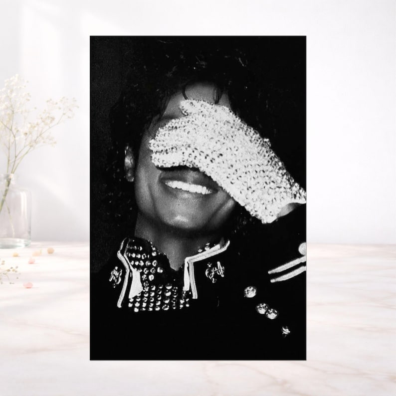 Michael Jackson Smiling Poster Aesthetic Black and White Wall Art King ...