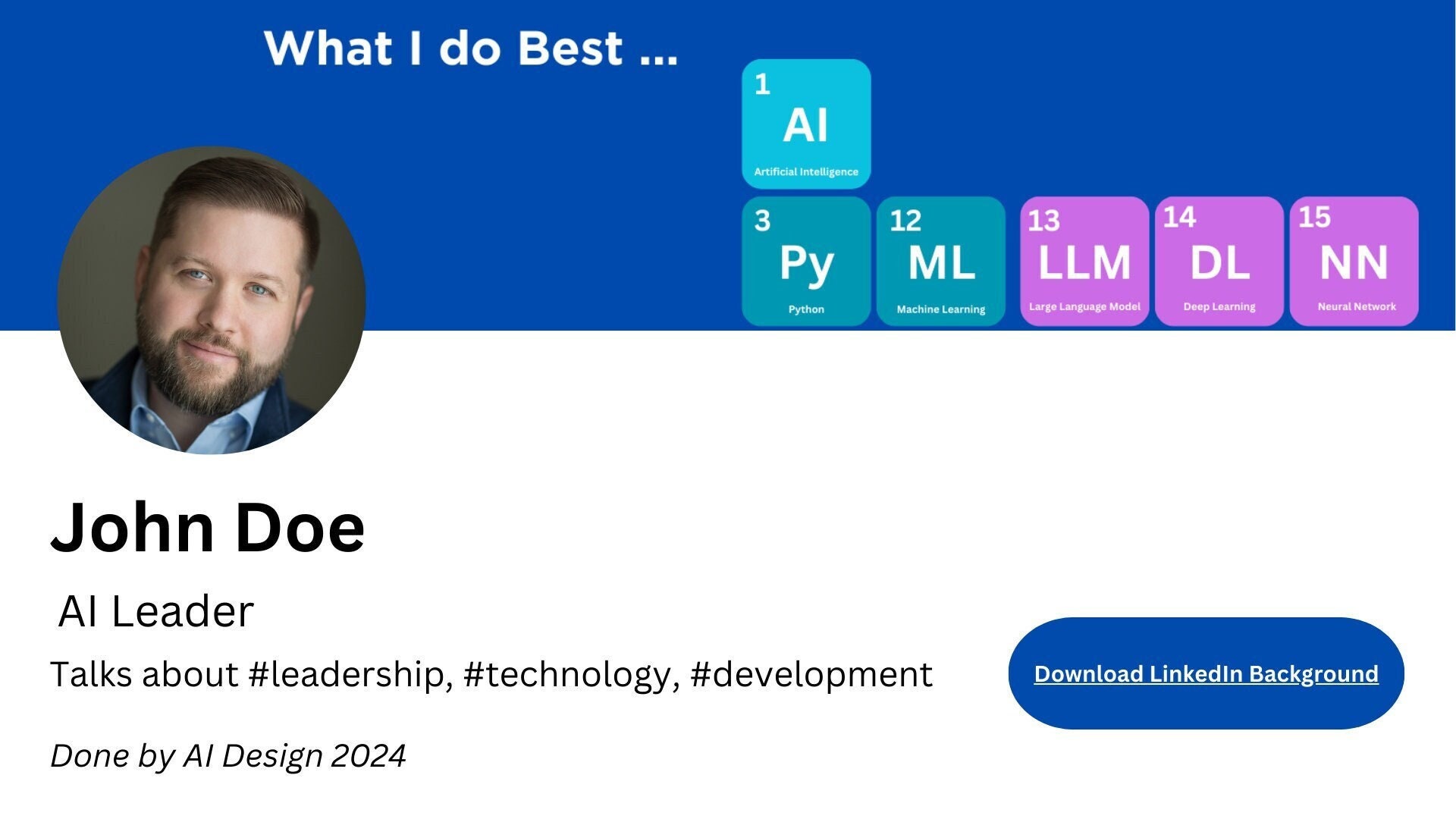 AI Linkedin Banner Design. Periodic Table, Artificial Intelligence, Machine Learning - Etsy