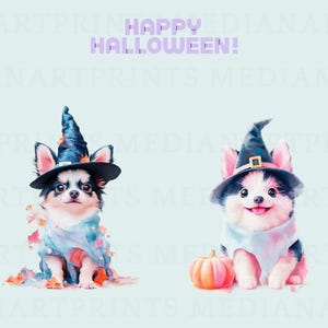 Halloween Watercolor Dogs Clipart: 11 PNG Files (digital Download) - Etsy
