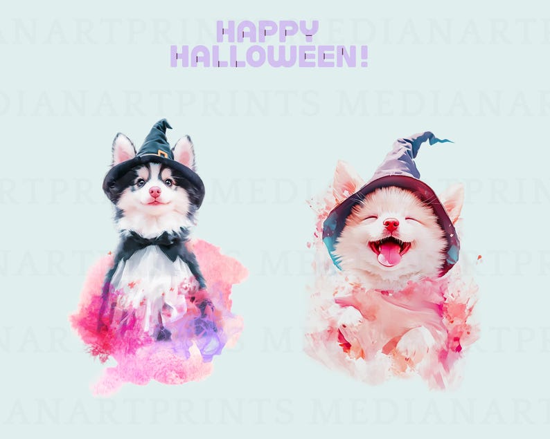 Halloween Watercolor Dogs Clipart: 11 PNG Files (digital Download) - Etsy