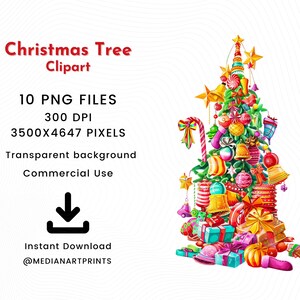 Christmas Tree Clipart Bundle,trees PNG,10 High Quality Illustration ...