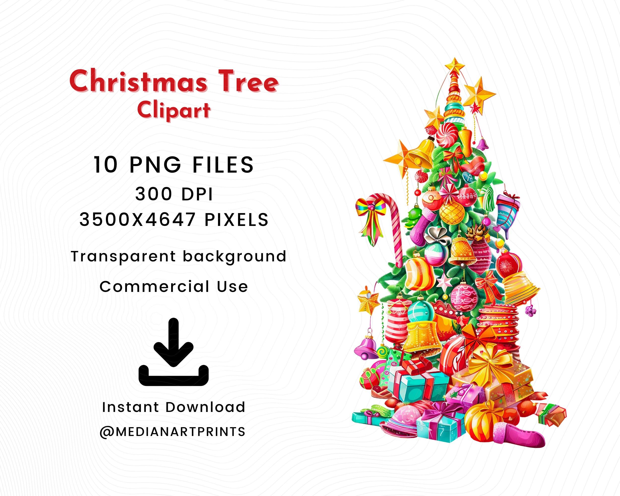 Christmas Tree Clipart Bundle,trees PNG,10 High Quality Illustration ...