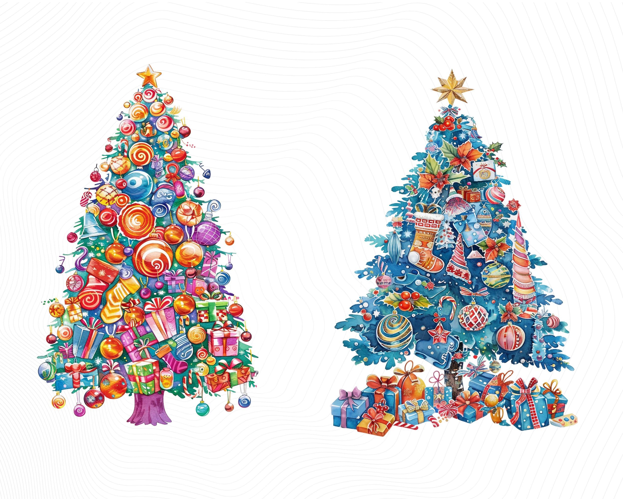 Christmas Tree Clipart Bundle,trees PNG,10 High Quality Illustration ...