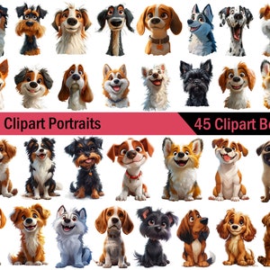 Dog Breeds Clip Art Bundle: 227 PNG Images, Sublimation Designs ...