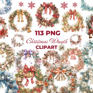 Christmas Winter Border Frame Wreath Clipart Bundle of 113 PNG Files ...