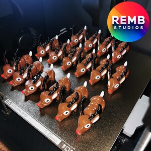 Flexi Mini Rudolph Christmas Keychain - Articulated 3D Print Reindeer ...