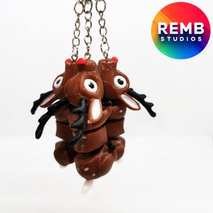 Flexi Mini Rudolph Christmas Keychain - Articulated 3D Print Reindeer ...