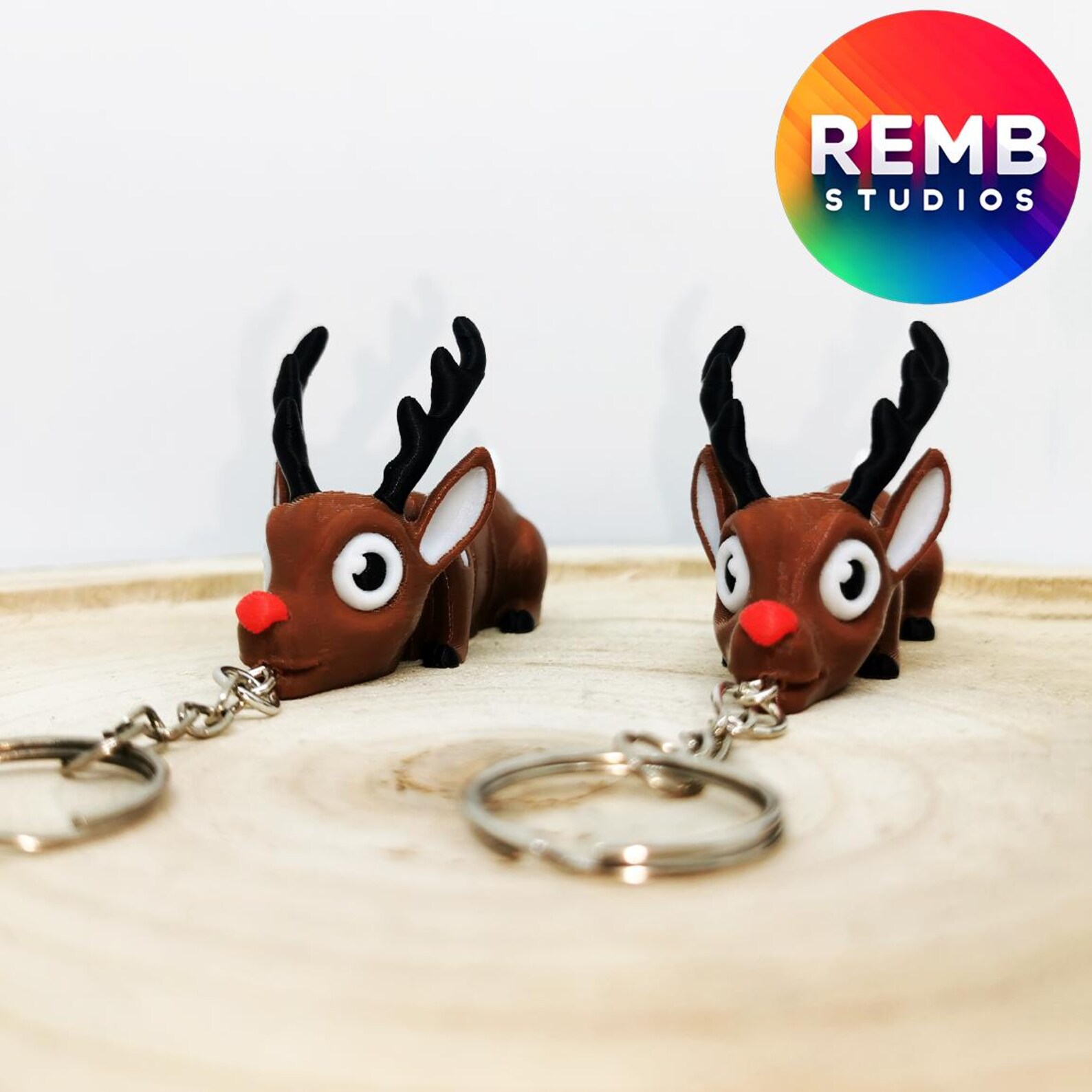 Flexi Mini Rudolph Christmas Keychain - Articulated 3D Print Reindeer ...