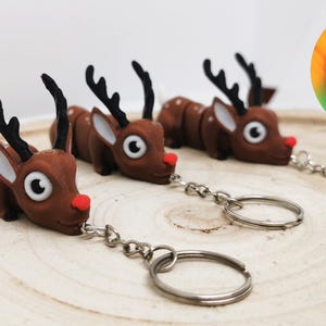 Flexi Mini Rudolph Christmas Keychain - Articulated 3D Print Reindeer ...