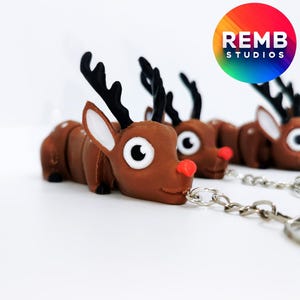 Flexi Mini Rudolph Christmas Keychain - Articulated 3D Print Reindeer ...