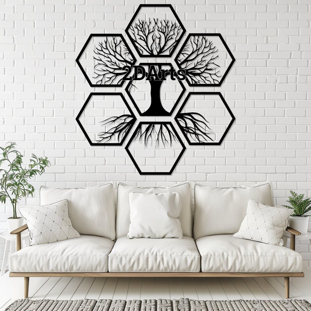 Hexagon Tree SVG & STL Design Files for 3D Printing, Laser Cutting ...