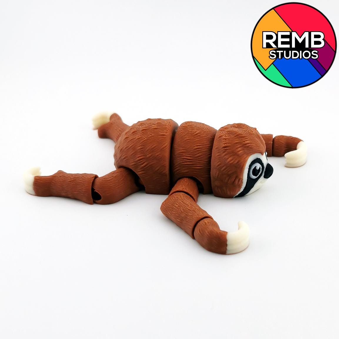 Flexi Sloth STL File: 3D Printing Model (print in Place) - Etsy