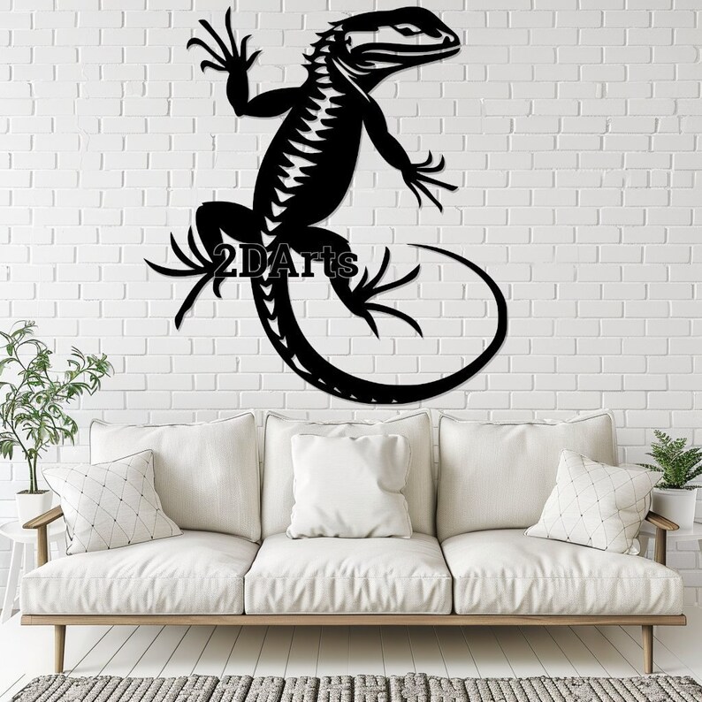 Lizard 2D Design STL & SVG Files for 3D Printing, Laser Cutting ...