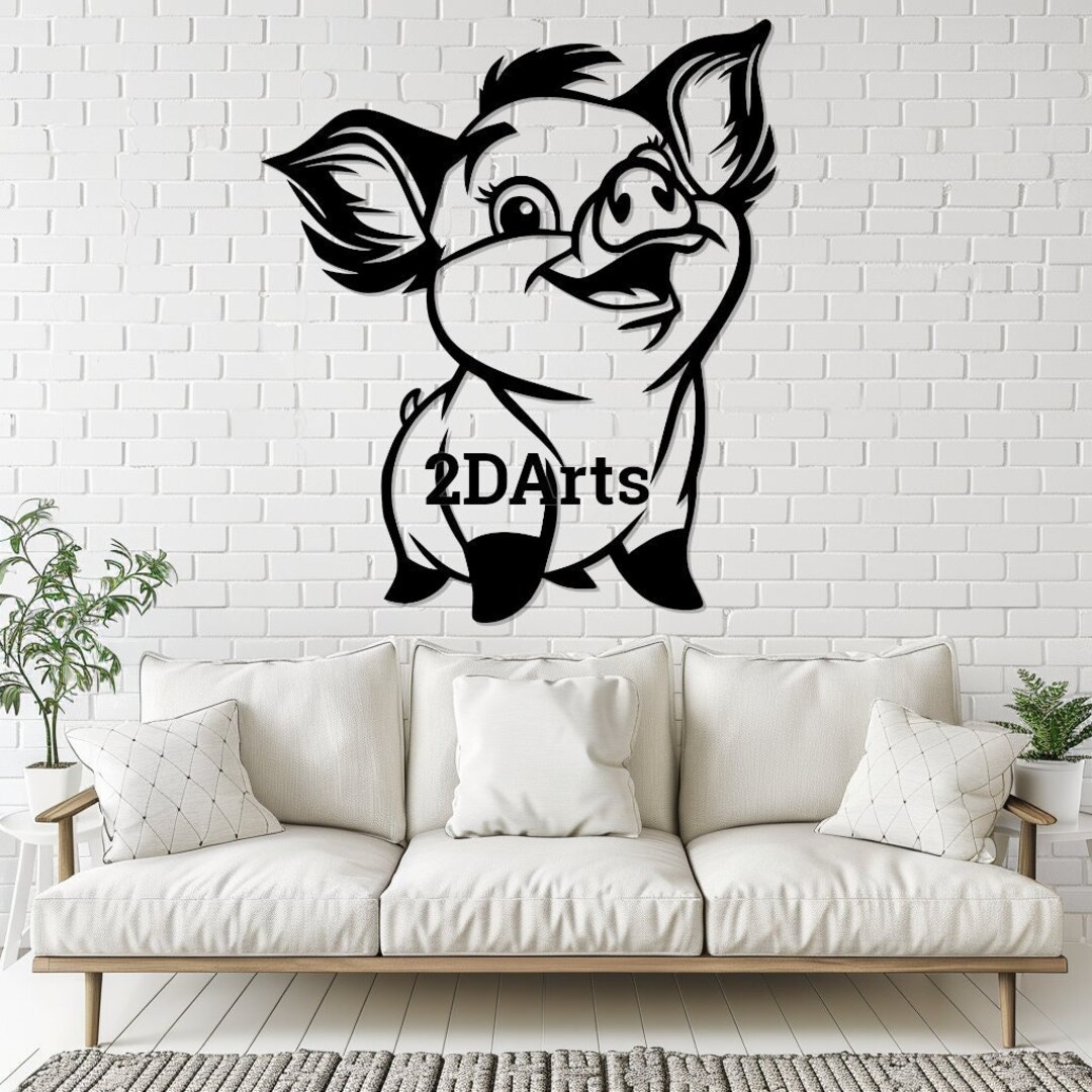 Baby Pig 2D SVG & STL Files for Crafting, 3D Printing, Laser Cutting ...