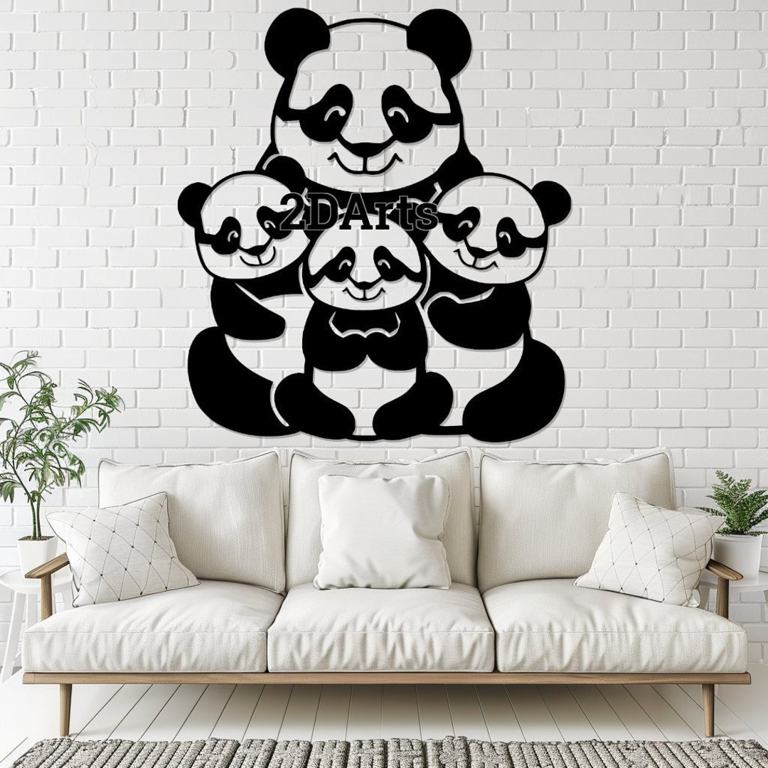Cartoon Pandas SVG & STL Files for 3D Printing, Laser Cutting, DIY ...