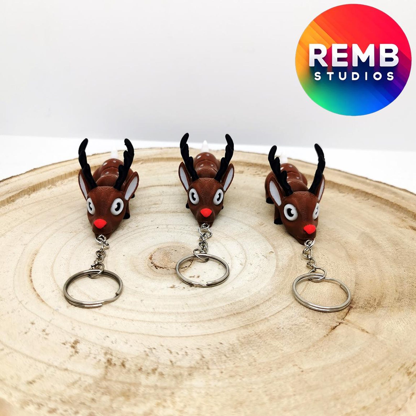 Flexi Mini Rudolph Christmas Keychain - Articulated 3D Print Reindeer ...