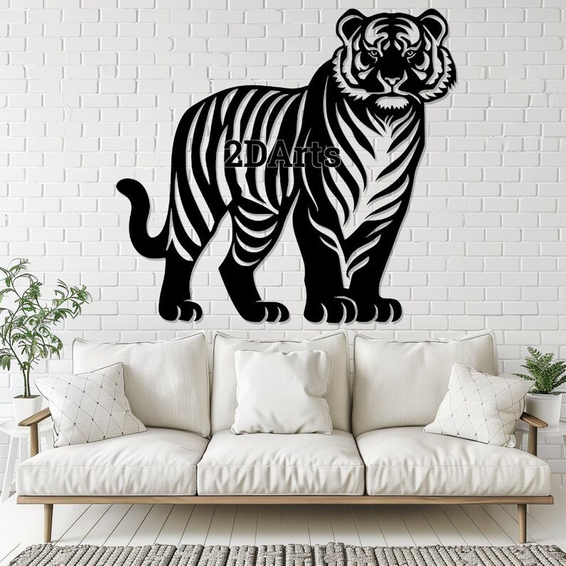 Tiger 2D Design SVG & STL Files Majestic Tiger Digital Art for DIY and ...