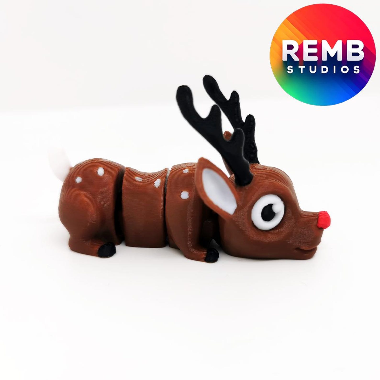 Flexi Mini Rudolph Christmas Keychain - Articulated 3D Print Reindeer ...