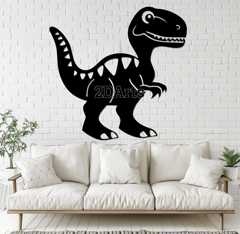 Cute Cartoon T-rex SVG & STL Files 2D Design for 3D Printing, Laser ...