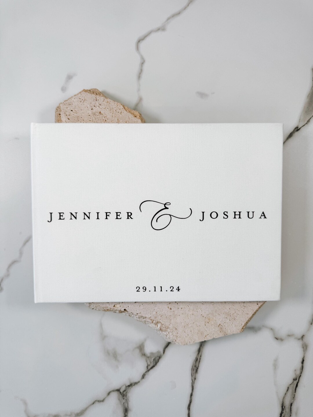 Green Wedding Guest Book, Letter Guest Book Wedding, Blank Wedding ...