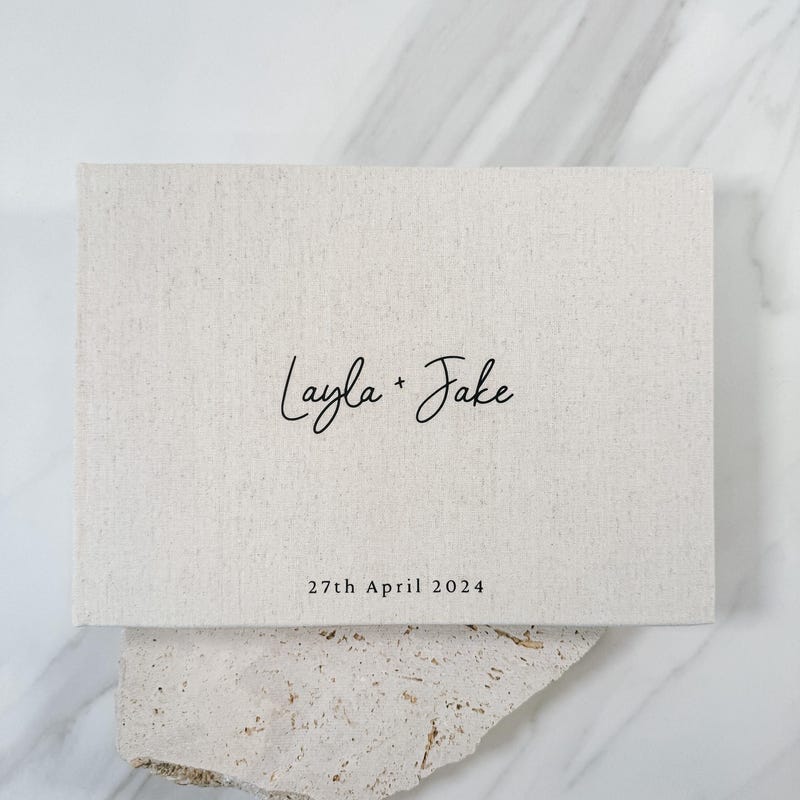 Linen Guest Book - Etsy