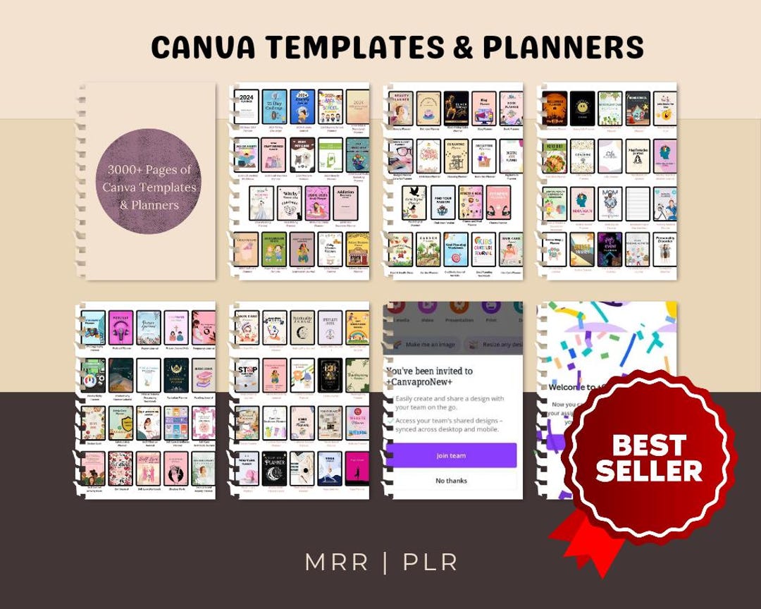 Canva Templates and Planners Bundle – 3000+ Editable Pages | MRR/PLR ...