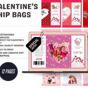 Valentine’s Day Chip Bag Templates – Printable & Customizable Digital ...