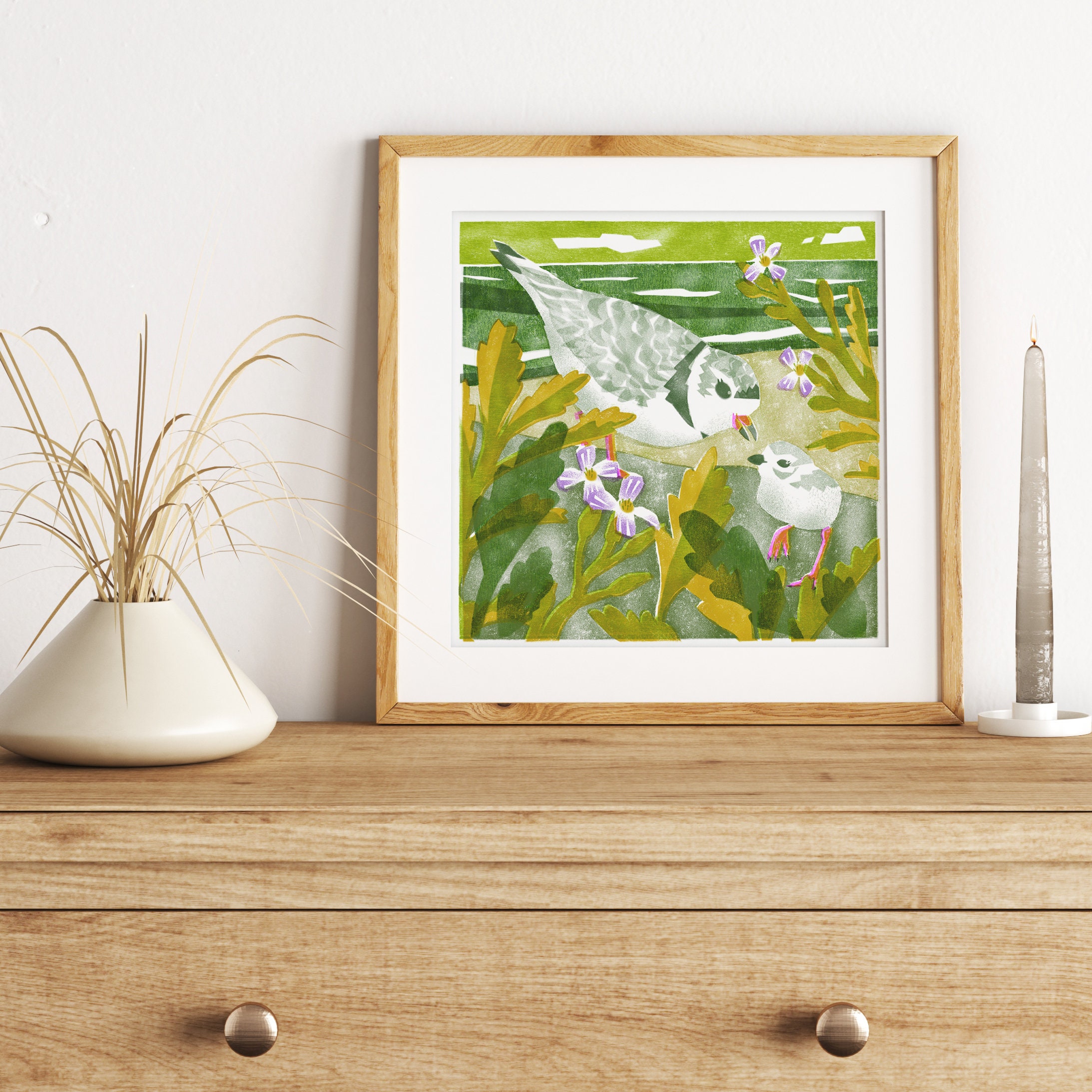 Piping Plover Print / Piping Plover Botanical Art / Bird Print / Bird ...