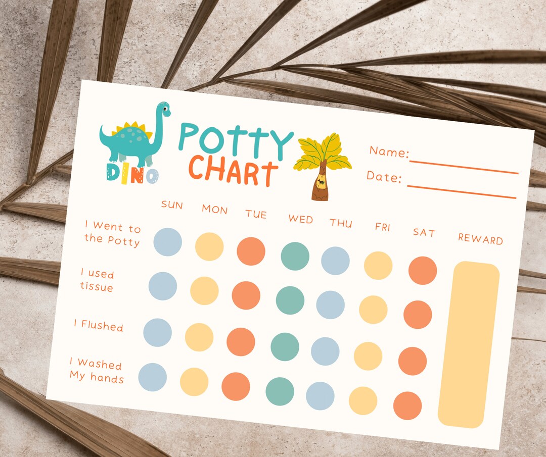 Potty Chart, Dino Potty Chart, My Potty Chart, Potty Training Chart ...