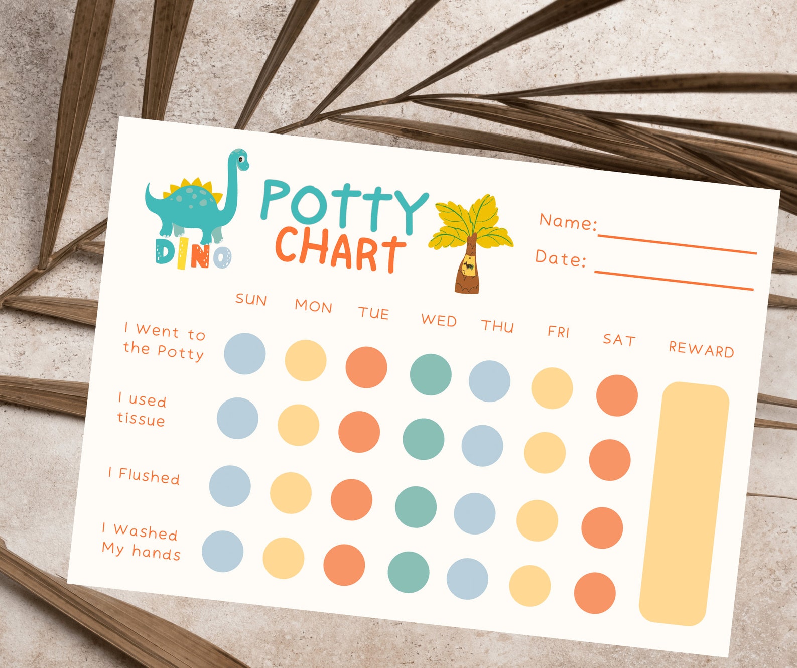 Potty Chart, Dino Potty Chart, My Potty Chart, Potty Training Chart ...