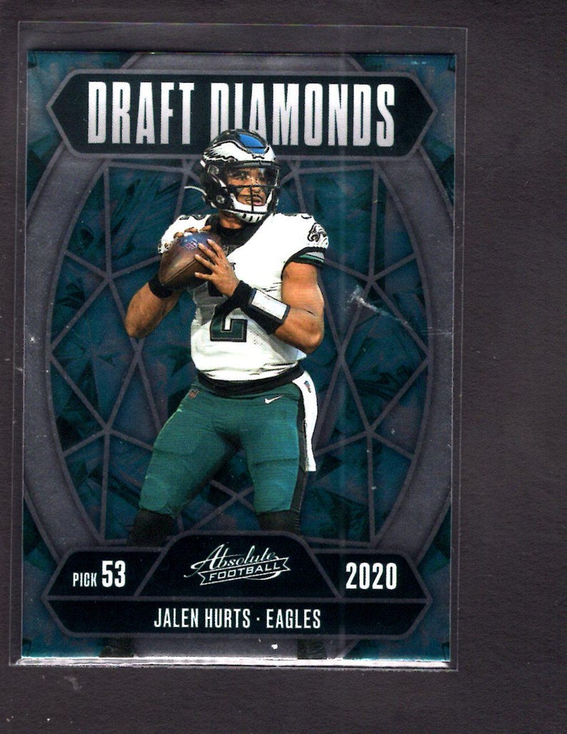 Jalen Hurts 2025 Absolute Draft Diamonds Insert Card #DD-JHS ...