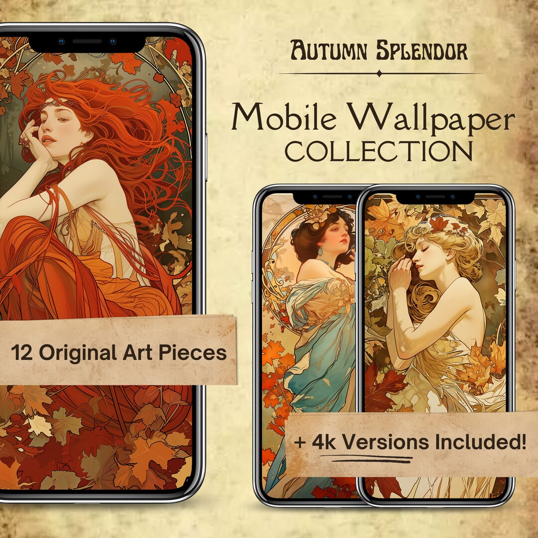 Autumn Splendor Nouveau Mobile Wallpaper Collection | Set of 12 | 4k ...