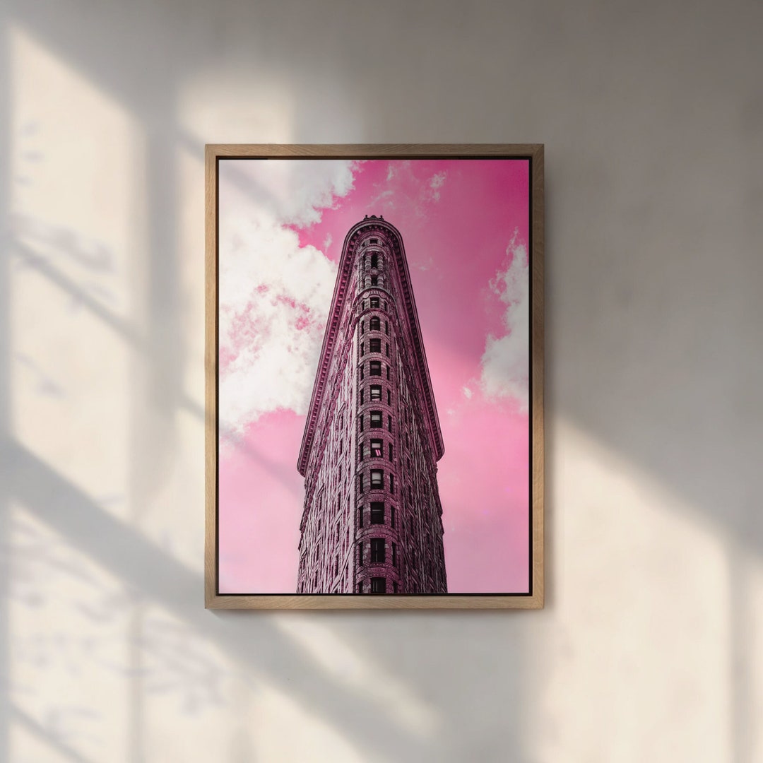 Flatiron Building Wall Art in Pink New York City Landmark Print Urban ...