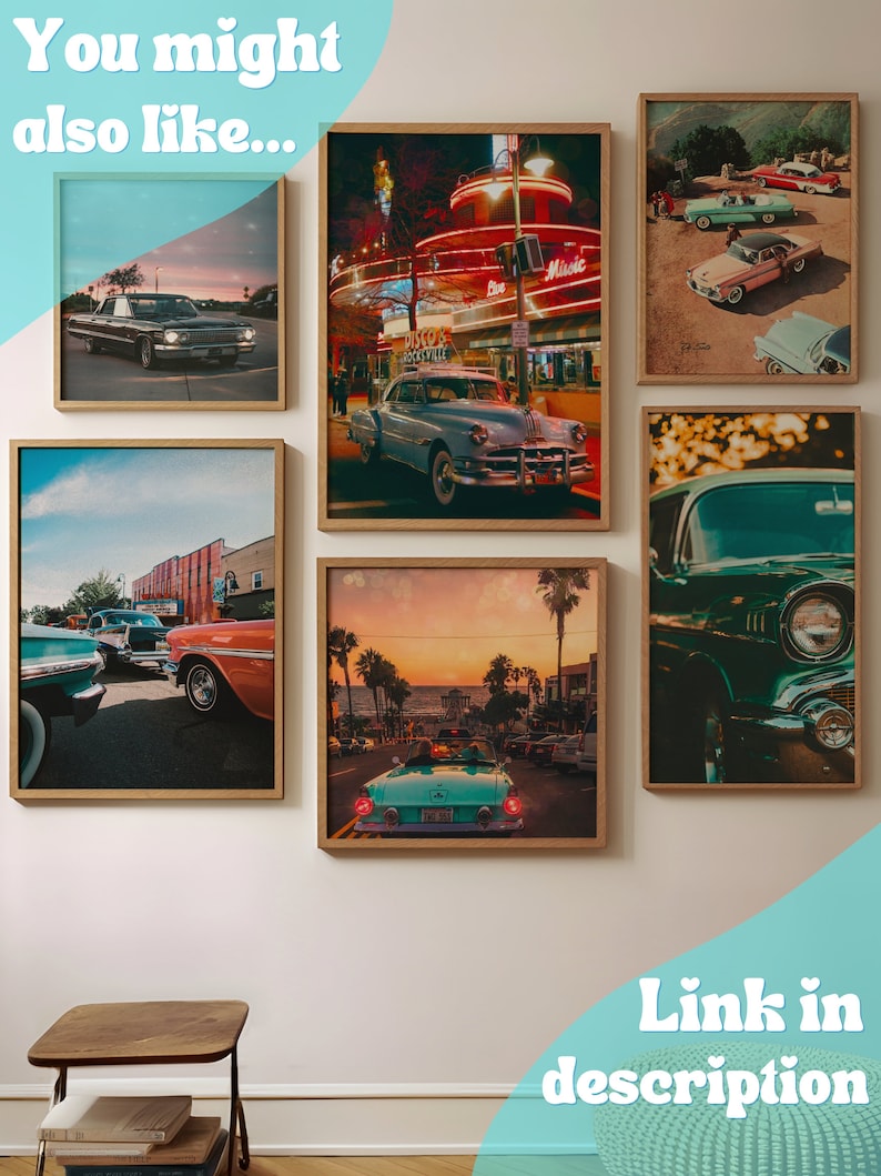 Laundromat Wall Art Retro Laundry Room Decor Vintage Style Digital ...